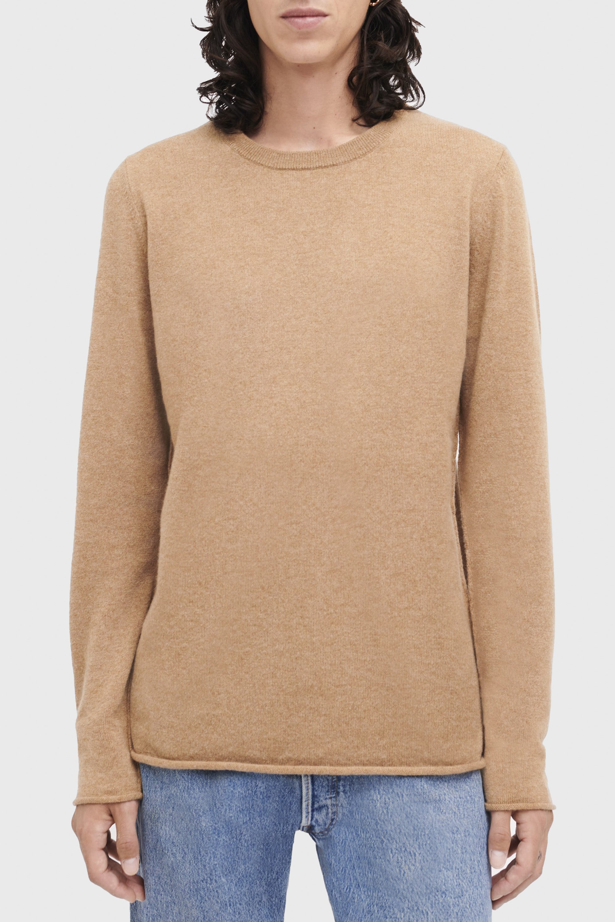 Classical T camel cashmere jumper / PELLAT-FINET